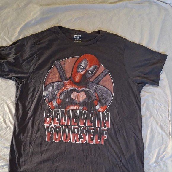 Marvel | Shirts | Marvel Deadpool Gray And Red Tshirt | Poshmark